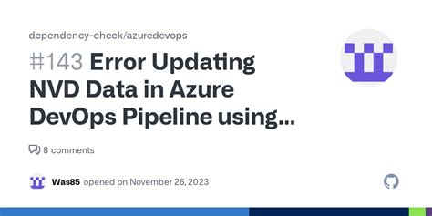 error updating nvd data in azure devops pipeline using owasp dependency