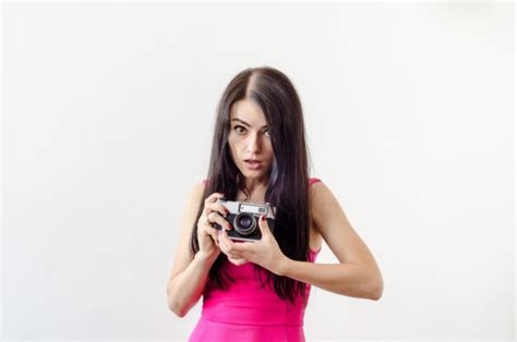 Premium Photo Portrait Of A Beautiful Girl Black Hair Red Dress
