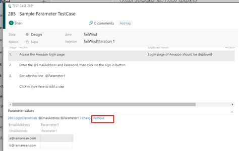 removing shared parameters from a testcase in azure testplans