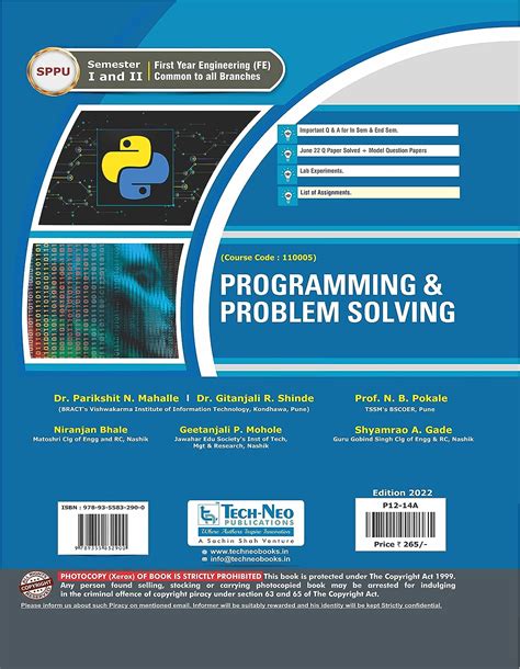 programming and problem solving for sppu sem 1 and 2 f e common to all