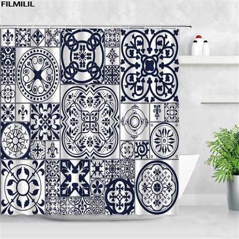 Damask Shower Curtain Antique Baroque Pattern Mild Ombre Shade Gothic