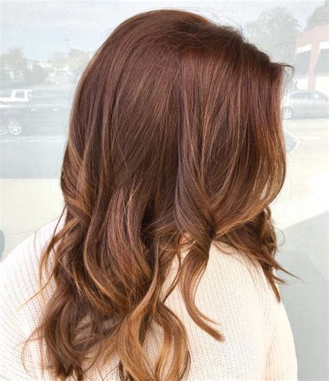 Brown Auburn Medium Length Hair Balayage Hair Brunette Short Auburn