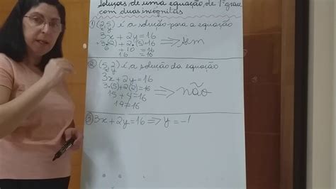 SoluÇÕes De Uma EquaÇÃo De Primeiro Grau Com Duas IncÓgnitas Youtube