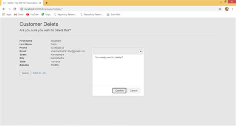 mvc crud operation with entity framework