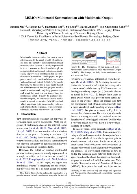 Pdf Msmo Multimodal Summarization With Multimodal Output