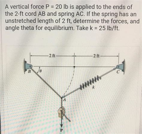 Solved A Vertical Force P 20 Lb Is Applied To The Ends Of