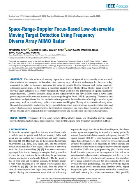 Pdf Space Range Doppler Focus Based Low Observable Moving Target