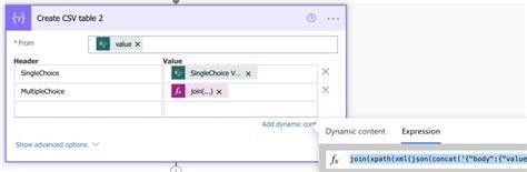 format multiple choice sharepoint column in csv using power automate