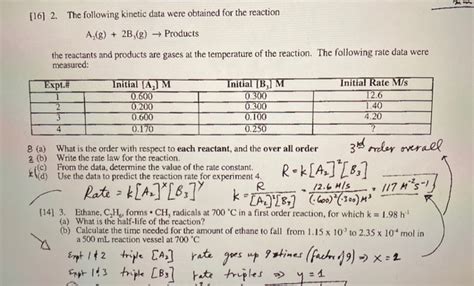 Solved What Is The Order With Respect To Each Reactant And