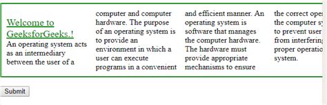 html dom style columncount property geeksforgeeks