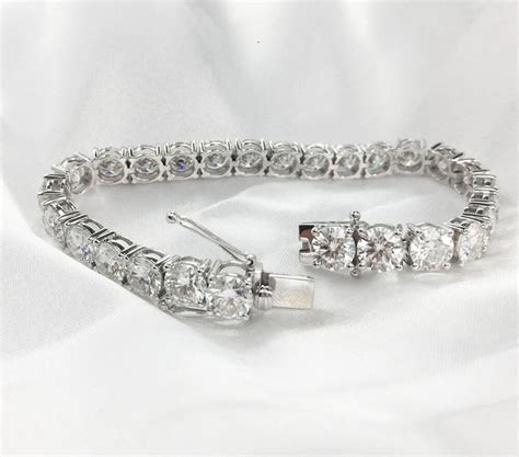 12 4 Tcw Moissanite Tennis Bracelet For Women Solid 925 Etsy