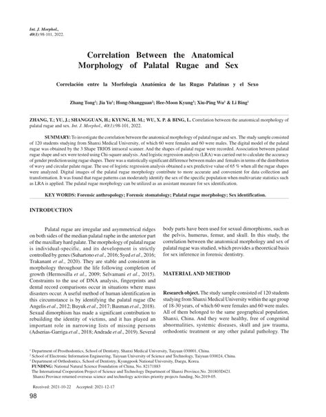 Pdf Correlation Between The Anatomical Morphology Of Palatal Rugae