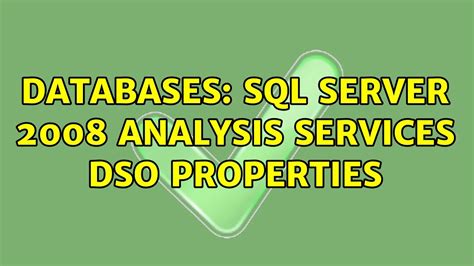 databases sql server 2008 analysis services dso properties youtube