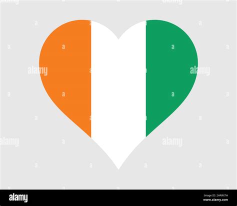 Ivory Coast Heart Flag Ivorian Love Shape Country Nation National Flag