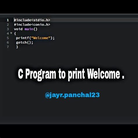 c program to print welcome cprograms