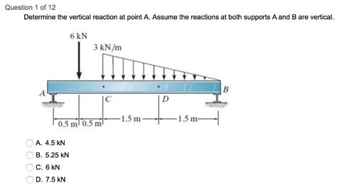 Solved Determine The Vertical Reaction At Point A Assume