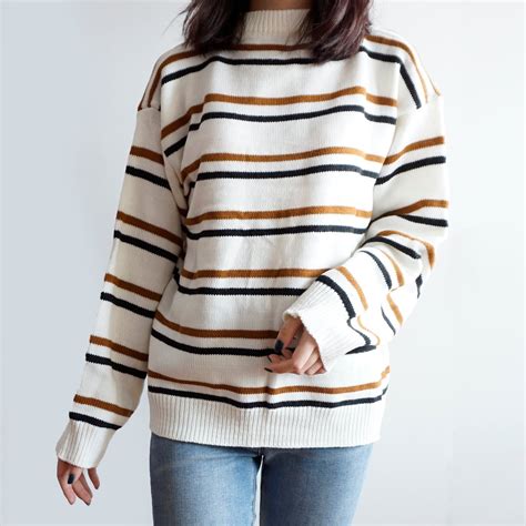 School Stripe Sweater 3 Colors Megoosta Fashion