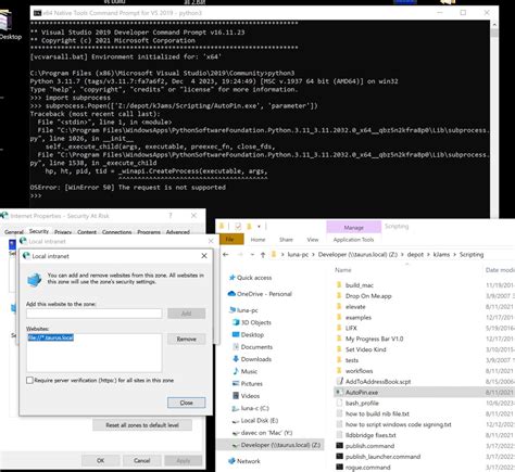 python the request is not supported [winerror 50] from subprocess