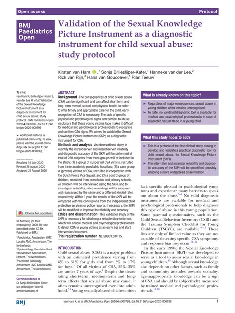 Pdf Validation Of The Sexual Knowledge Picture Instrument As A