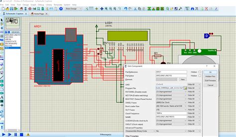 pir motion sensor with lcd and arduino board in proteus