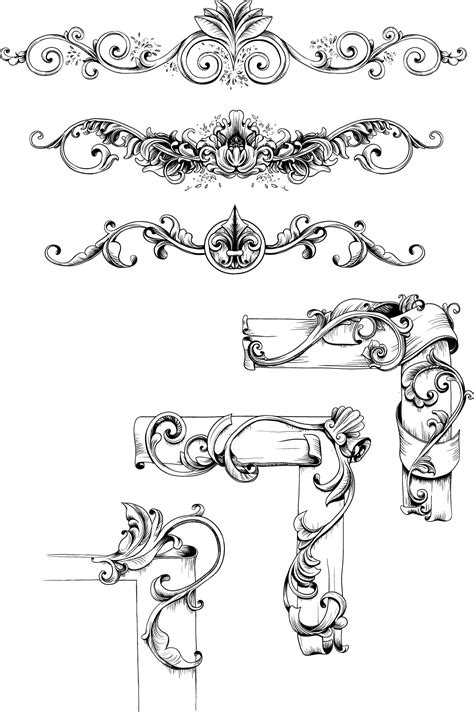 vintage decorative elements set vector free download