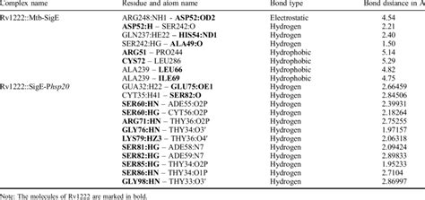 Intermolecular Interactions Found In The Docked Complex Of