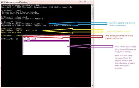 batch file why does cmd k reset clear delete command history