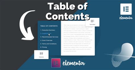 table of contents official elementor addons plugins and widgets
