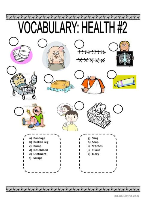 Vocabulary Health English Esl Worksheets Pdf And Doc