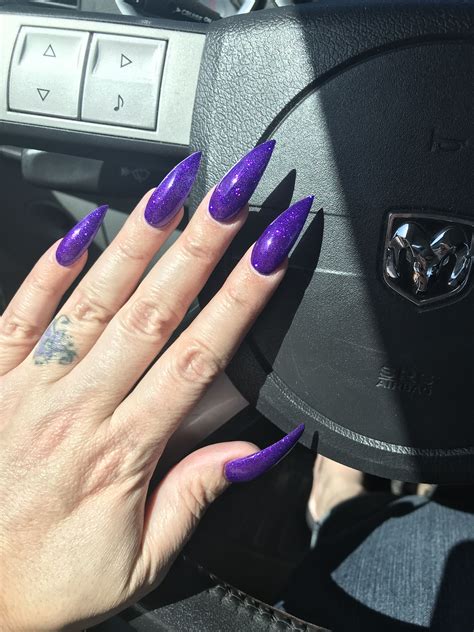 Purple Stilettos Purple Stiletto Nails Stiletto Nails Designs