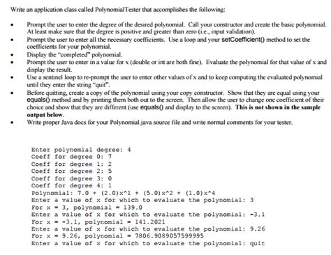 solved question 2 polynomial java and polynomial