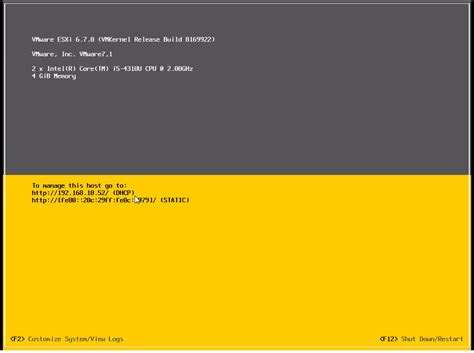 Vmware Esxi 6 7 Installation And Basic Configuration System Zone
