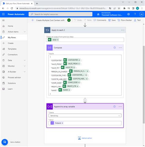 how to use yunio with power automate to create multiple items in sap