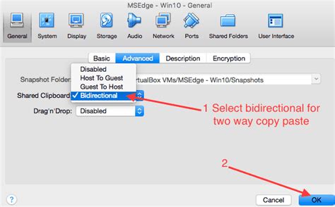 mac virtualbox enable copy paster from to windows 10