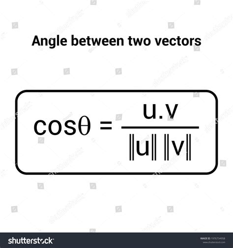 Angle Between Two Vectors Formula Stock Vector Royalty Free