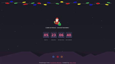 frontend mentor christmas countdown timer using html css and