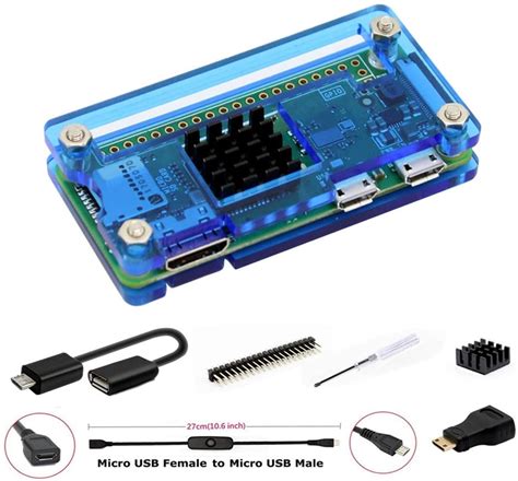 geeekpi for raspberry pi zero zero w case 7 in 1 basic starter kit