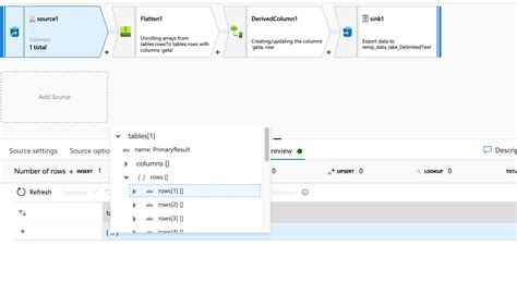 azure extract json data with data flow flatten transformation
