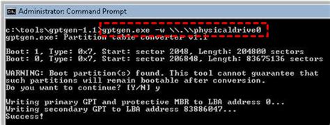 gptgen windows 10 convert mbr to gpt disk without losing data
