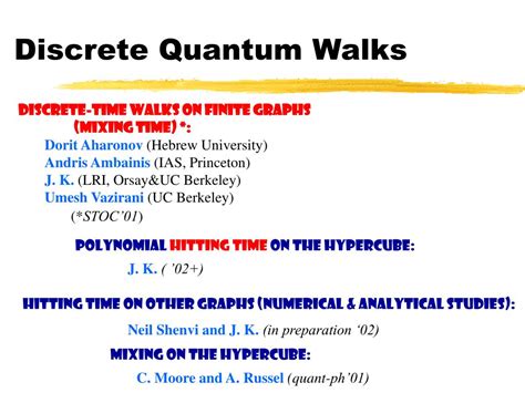Ppt Quantum Random Walks Powerpoint Presentation Free Download Id