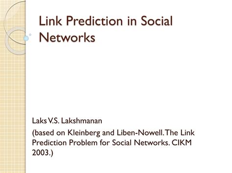 Ppt Link Prediction In Social Networks Powerpoint Presentation Free