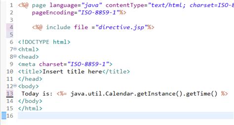 jsp directives page include and taglib directive