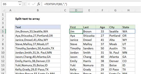 text split to array excel formula exceljet