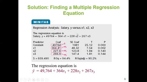 Statistics Find The Multiple Regression Equation And The Coefficient