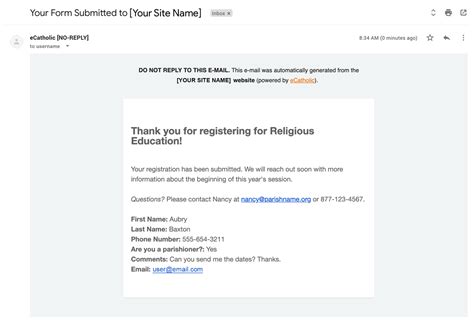 send a custom email message to visitors after they complete a form