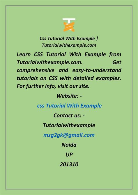 Css Tutorial With Example By