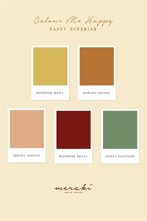 Happy Bohemian Colour Palette Boho Wedding Colors Color Palette