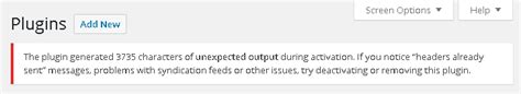 wordpress how to debug unexpected output during plugin activation