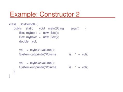 class object method constructors in java