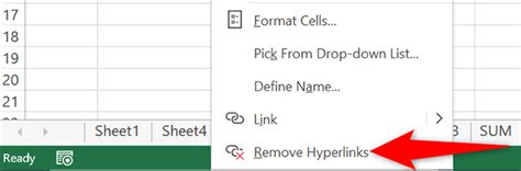 how to remove hyperlinks in microsoft excel